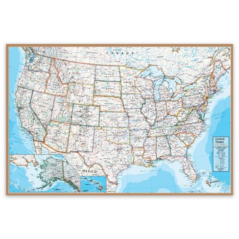 Waypoint Geographic Contemporary Usa 24" X 36" Laminated Wall Map : Target