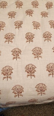 Full/queen Lofty Cotton Slub Woodblock Print Floral Quilt Off White ...