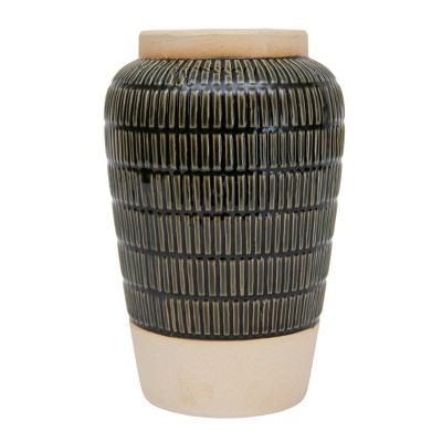 Green Stoneware Vase - Foreside Home & Garden : Target