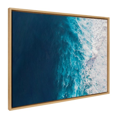 28" X 38" Sylvie Seascape Splashing Wave Frame Canvas By Creative Bunch ...
