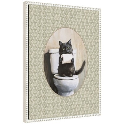 Kate and Laurel Black Cat and Toilet Paper Green Bathroom by The ...