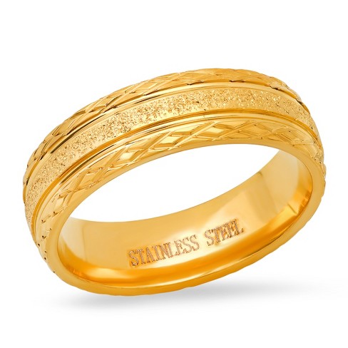 Steeltime Men's Stainless Steel With Glittery Inlay And Diamond Cut ...