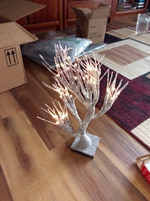Collections Etc Frosted Led Lighted Tabletop Tree : Target