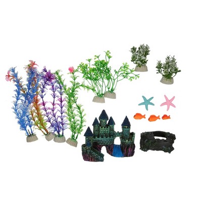 Unique Bargains 16.54"x11.81" Aquarium Background Poster Double-sided ...