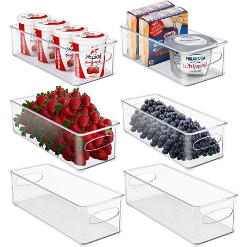 Sorbus 6 Pack Narrow Stackable Clear Storage Bins With Handles- For ...