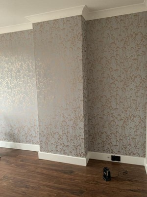 Grace Cloud Grey And Copper Trail Floral Paste The Wall Wallpaper : Target