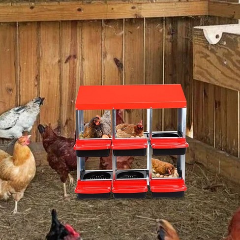 Chicken Nesting Boxes, 6 Holes Chicken Egg Laying Box With Chicken ...