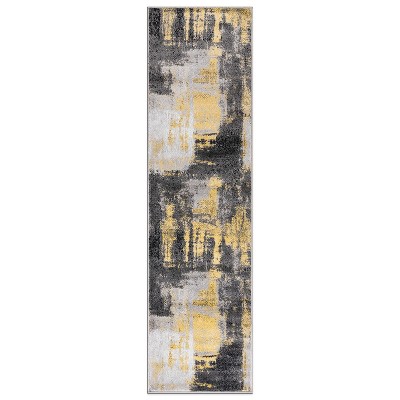 World Rug Gallery Modern Abstract Whispers Area Rug - Yellow 2'x7' : Target