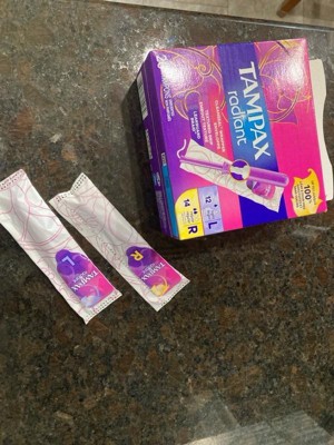 Tampax Pocket Radiant Compact Tampons Regular Absorbency - Unscented ...
