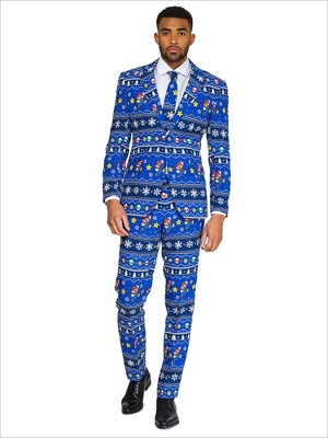 Opposuits Men's Christmas Suit - Merry Mario - Blue And Red : Target
