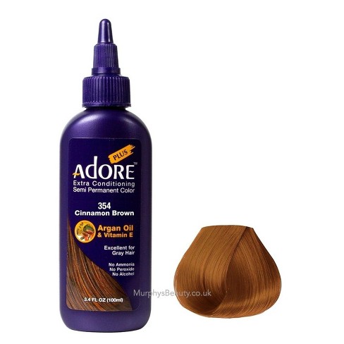 Adore Plus Semi Permanent Hair Color - 354 Cinnamon Brown - Extra ...
