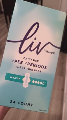 Liv By Kotex Period & Pee Heavy Absorbency Ultra Thin Pads - 24ct : Target
