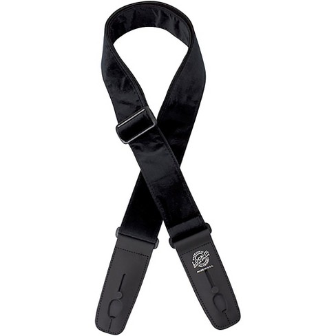 Lock-it Straps 2" Crushed Velvet Locking Guitar Strap Black : Target