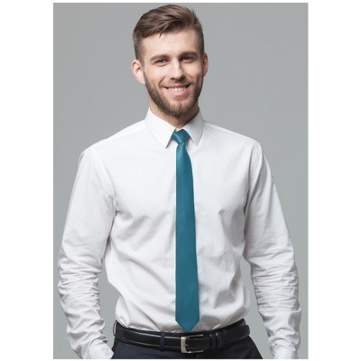 Thedappertie Men's Red Solid Color 2.75 Inch Wide And 57 Inch Long Slim Neckties : Target