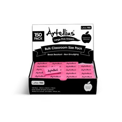 Pink Erasers Pack Of 150 - Large Size, Latex & Smudge Free - Bulk ...