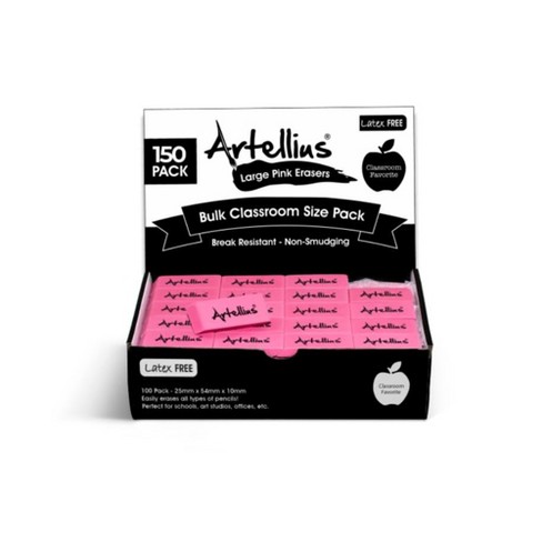 Pink Erasers Pack Of 150 - Large Size, Latex & Smudge Free - Bulk ...