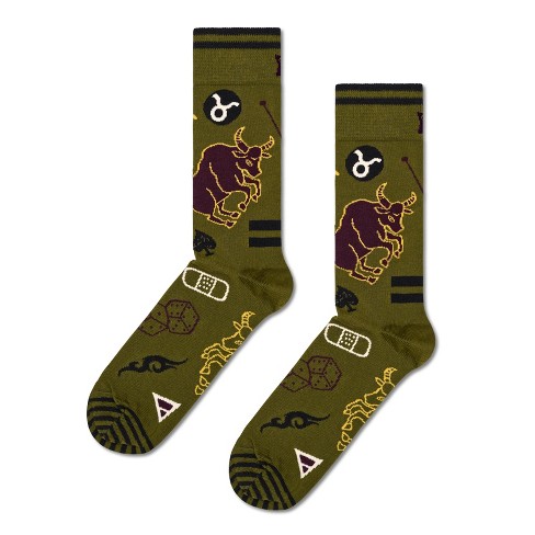 Happy Socks Adult Men And Women Crew Zodiac Star Sign Taurus Socks In ...