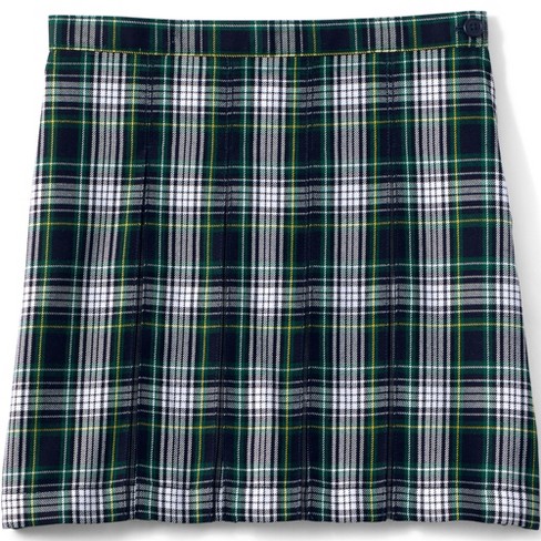 Lands' End School Uniform Kids Plaid Box Pleat Skirt Top Of The Knee ...