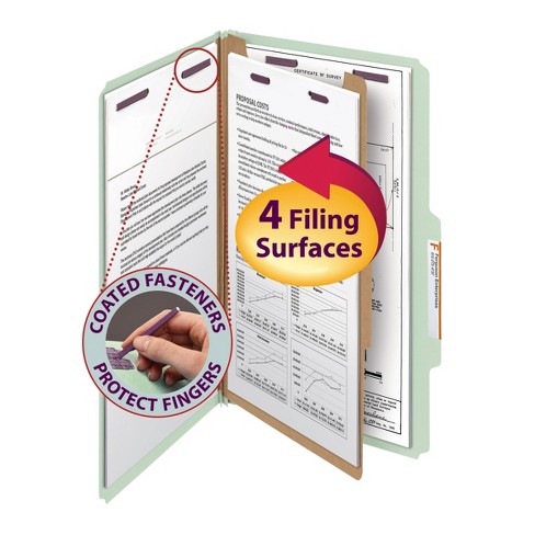 Smead Pressboard Classification File Folder With Safeshield Fasteners ...