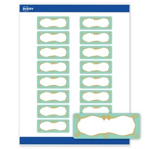 Avery® Matte 1" x 2-5/8" Labels, Mint Border, Gold Bow, 320ct : Target