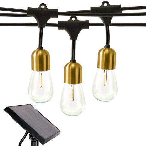 Brightech 12-bulb Led Glow Antique Brass Solar 1w 28ft 2700k S14 ...