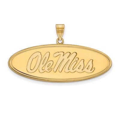 Black Bow Jewelry 14k Yellow Gold Mississippi Rebels Ncaa Large Pendant ...