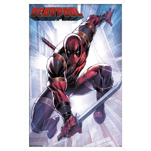 Trends International Marvel Comics Deadpool - Attack Framed Wall Poster ...