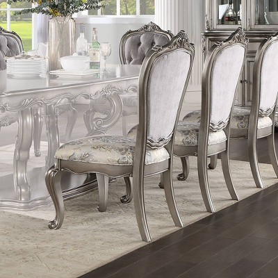 Set Of 2 24" Northville Pu Dining Chairs Antique Silver - Acme ...