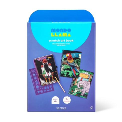 Scratch Art Book Craft Kit -mondo Llama™: Diy Art Kit For Kids 6 ...
