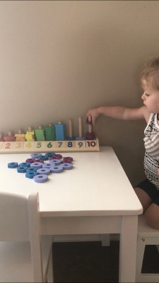 Melissa & Doug Counting Shape Stacker - Wooden Educational Toy With 55 ...
