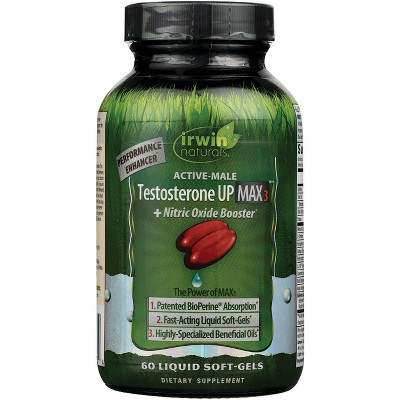 Irwin Naturals Men's Testosterone Mega Boost Softgels - Red - 60ct : Target