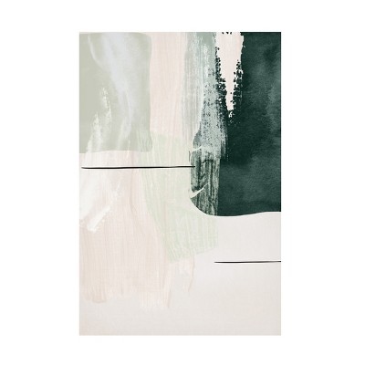 Canvas Wall Art - Sally Ann Moss 'Abstract Shapes in Green 2' Wall Art ...