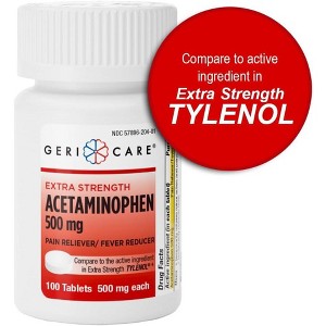 GeriCare Acetaminophen 500 mg Extra Strength Tablets for Pain Relief ...