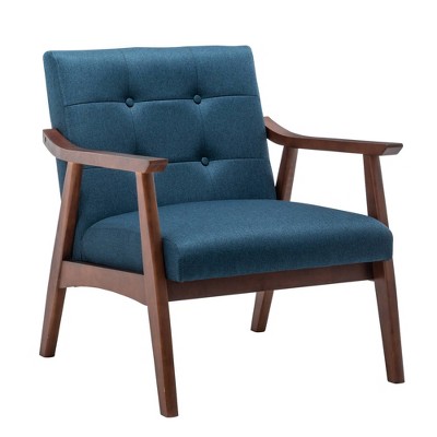 Take A Seat Natalie Accent Chair Dark Blue Fabric/espresso - Breighton ...