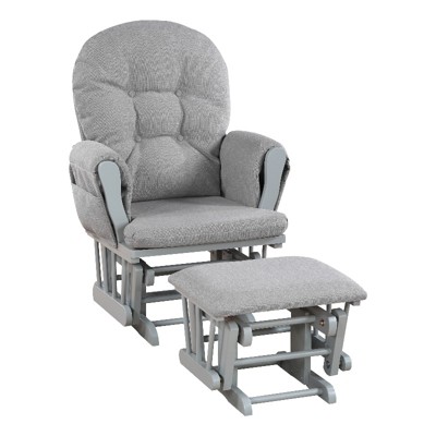 Suite Bebe Mason Traditional Wood Glider And Ottoman In Gray/oyster ...