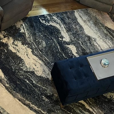 Luxe Weavers Modern Abstract Marble Area Rug, Blue 9x12 : Target
