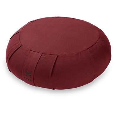 Node Fitness Zafu Meditation Cushion, 15" Round Yoga Pillow - Burgundy ...