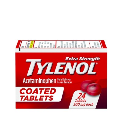 Tylenol Extra Strength Coated Tablets - Acetaminophen - 24ct : Target