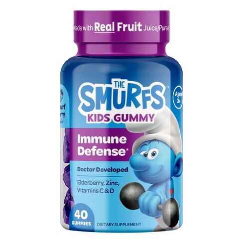 Smurfs Immune Defense Kids Vitamin Gummies, Elderberry, Zinc, Vitamin C ...