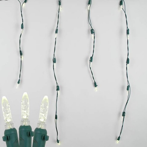 Novelty Lights M5 Led Icicle Lights On Green Wire 150 Bulbs : Target