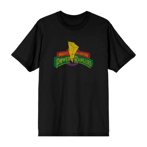 Power Rangers Action Pose Adult Black Crew Neck Short Sleeve T-shirt-xl ...