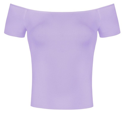 Inspire Chic Women's Short Sleeves Off The Shoulder Stretchy Fabric ...