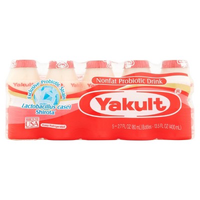 Yakult Nonfat Probiotic Yogurt Drink - 5ct/2.7 Fl Oz Bottles : Target
