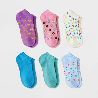 Girls' 6pk Soft No Show Socks - Cat & Jack™ Blue L : Target