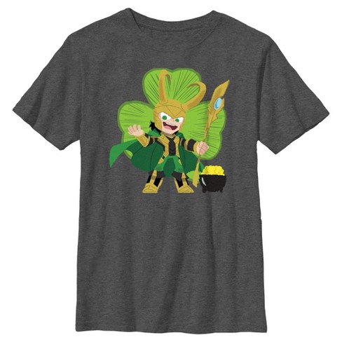 Boy's Marvel Shamrock Loki T-shirt : Target
