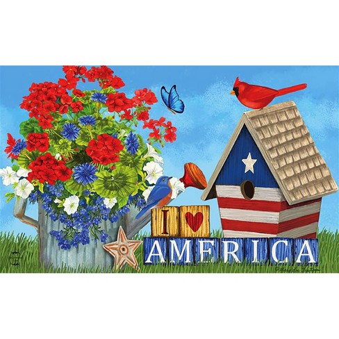 I Love America Patriotic Doormat Indoor Outdoor 30" X 18" Briarwood ...