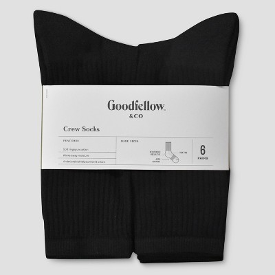Men's Odor Resistant Socks 6pk - Goodfellow & Co™ Black 6-12 : Target