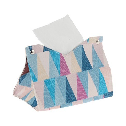 Unique Bargains Geometric Pattern Tissue Box Cover Purple 1 Pc : Target