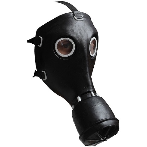 Ghoulish Adult Black Full-face Gas Mask Costume Mask - 13 In. - Black ...