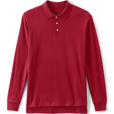 Lands' End School Uniform Men's Tall Long Sleeve Interlock Polo Shirt ...